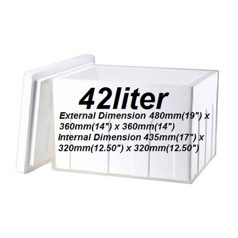 42 liter cooler box styrofoam ice box picnic box foam box fish box tong ...