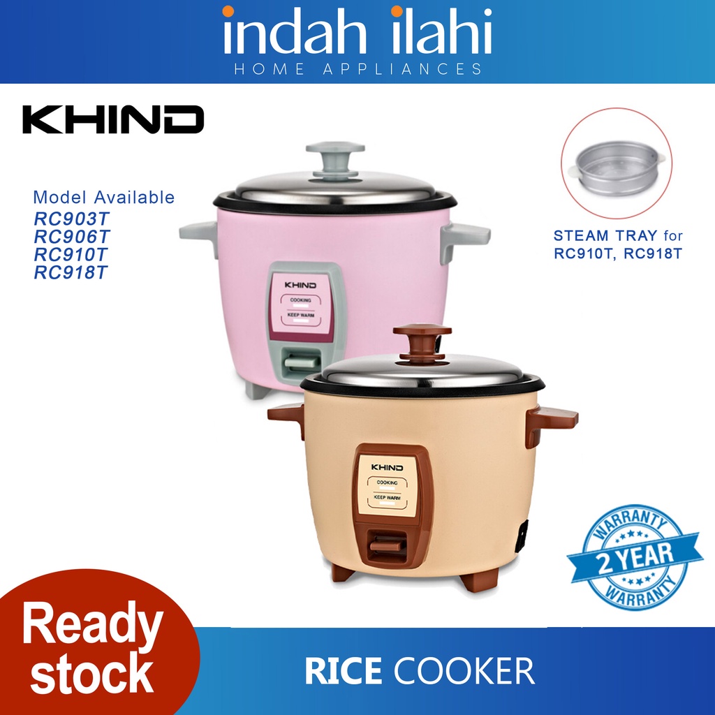 Khind Rice Cooker- Random Colour RC903T(0.3L) / RC906T(0.6L) / RC910T(1 ...