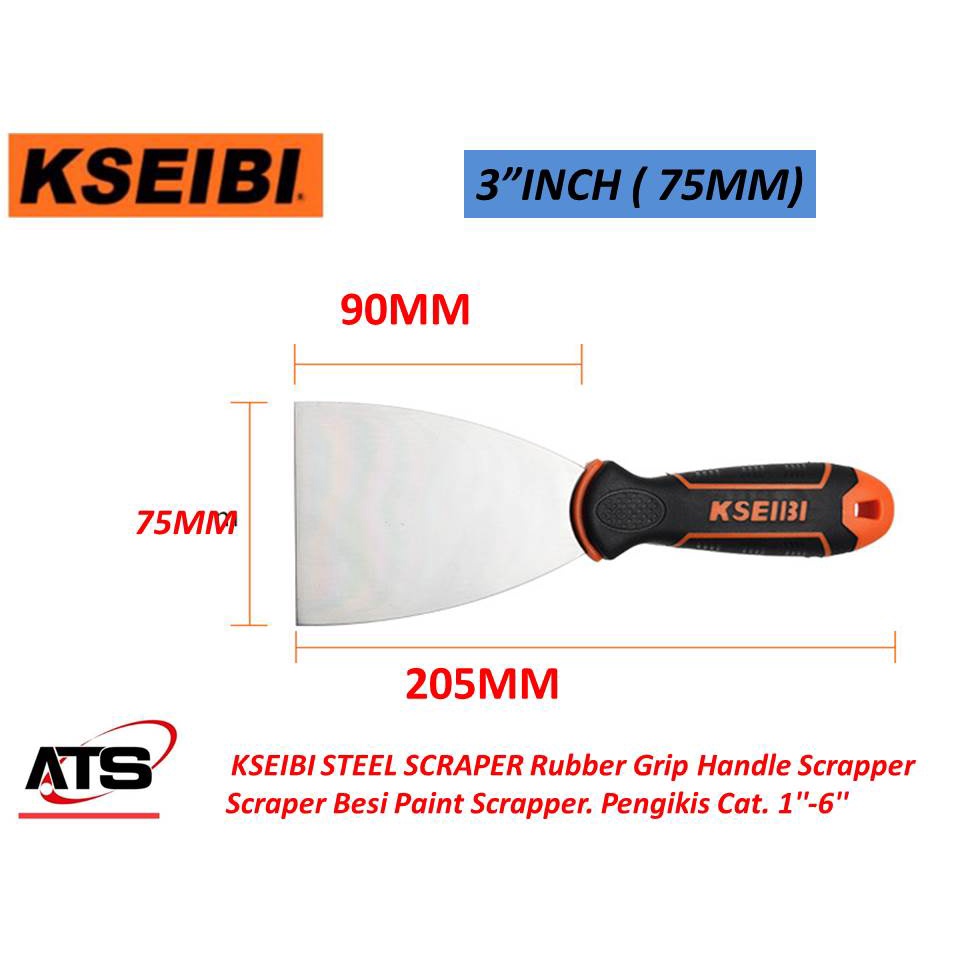 201 STEEL KSEIBI SCRAPER Rubber Grip Handle Scrapper Scraper Besi Paint ...