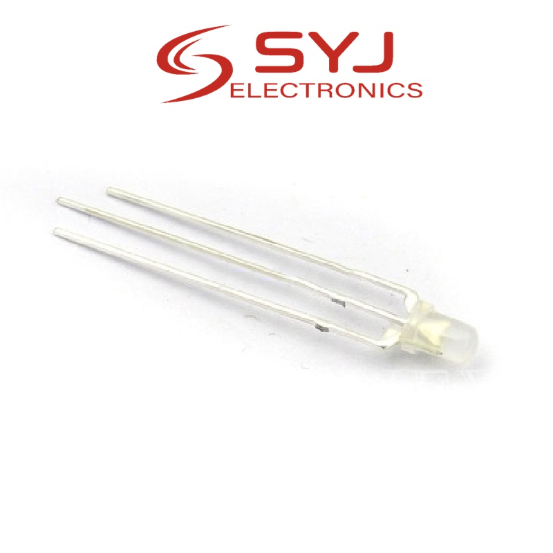 100 PCS LED 3mm Round Diffused Red & Green two Color Common cathode LED ...