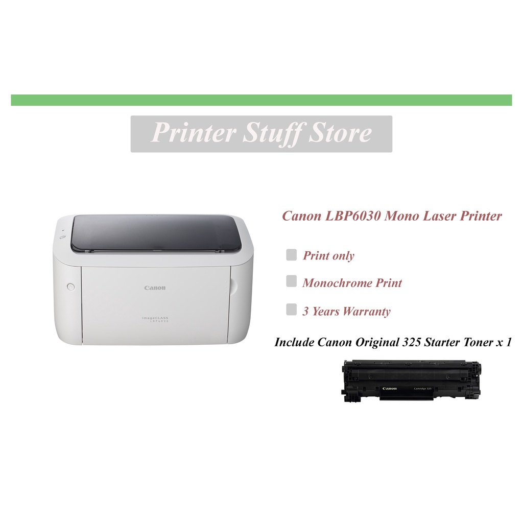 CANON LBP6030 / 6030W Mono Laser Printer (Print Only) Toner Cartridge ...