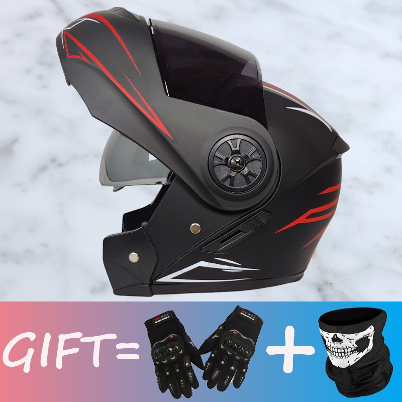 Helmet Motorcycle Full Face Male Flip Up Helmet Engine Helmet Moto ...