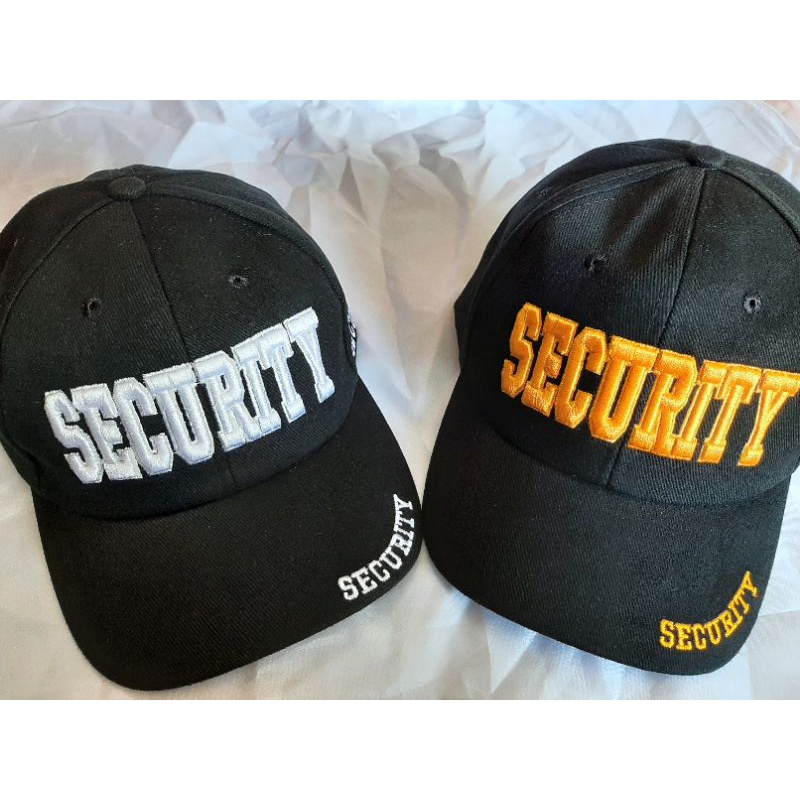 Black Security guard Ball cap/emboss embroidery | Shopee Malaysia