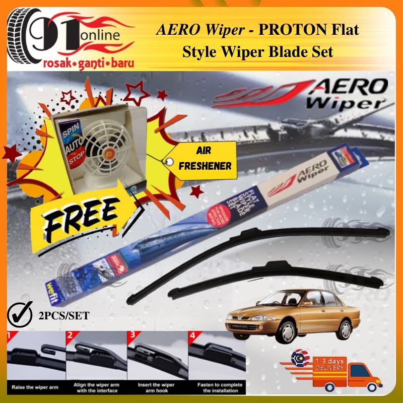 AERO Wiper PROTON WIRA/PUTRA/SATRIA Flat Style Wiper Blade Set | Shopee Malaysia