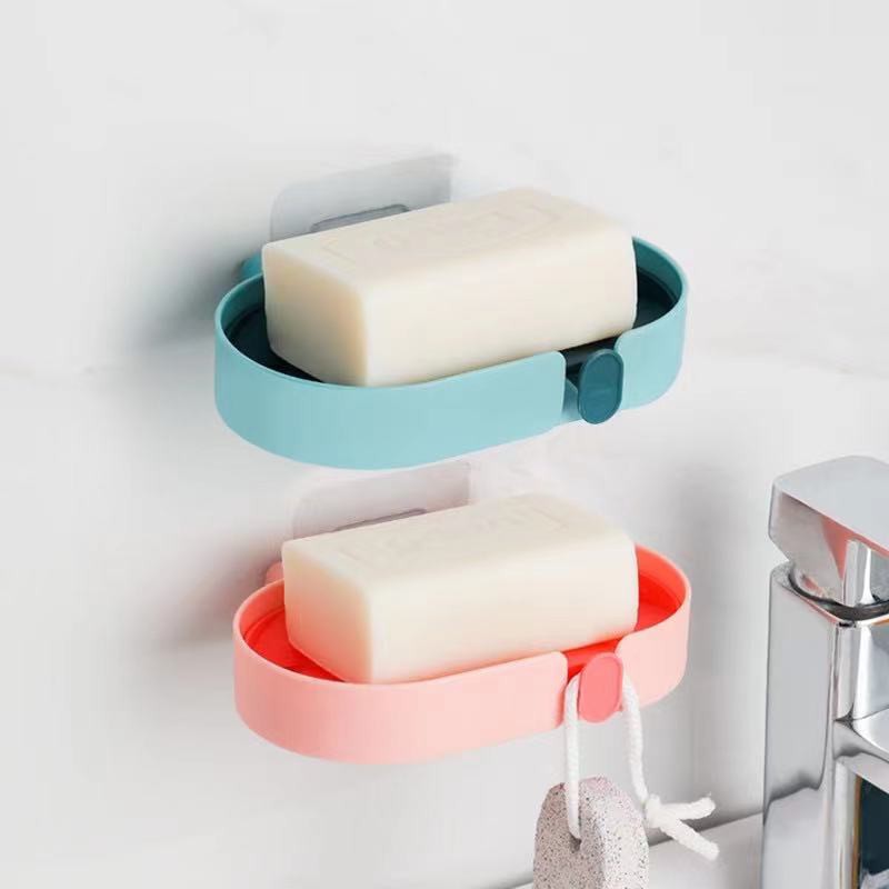Nordic style contrast color double wall hanging drain soap box seamless ...