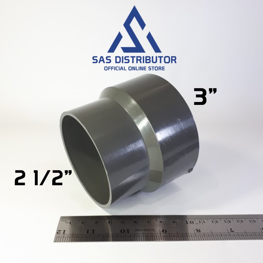 Vlok Sok 3 x 2 1/2" inch PVC Socket / Plok Sok 3 x 2.5" inch D ...