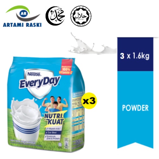 🔥MEGA SALE🔥Nestle EVERYDAY (1.6kg x 3 Packs) Milk Powder Softpack ...