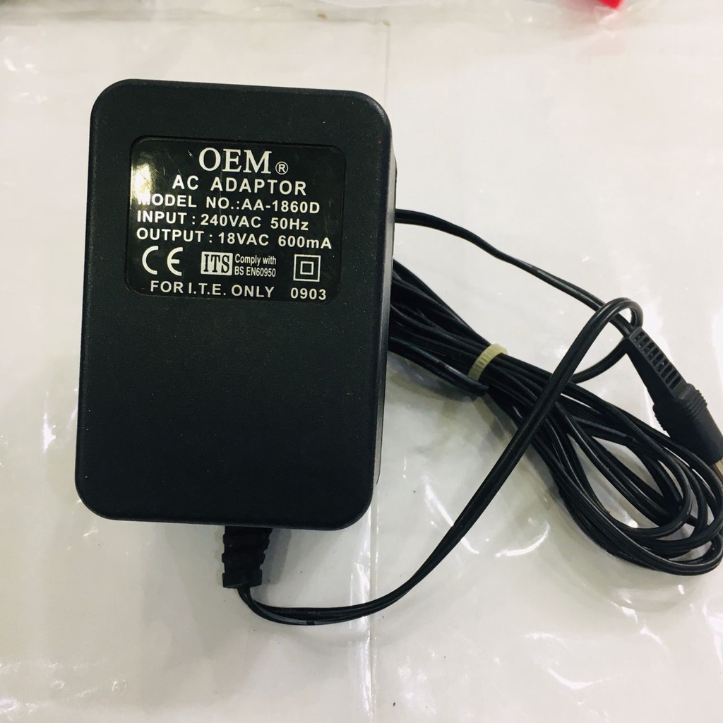 AC ADAPTOR MODEL NO. AA-1860D INPUT: 240VAC 50 HZ | Shopee Malaysia