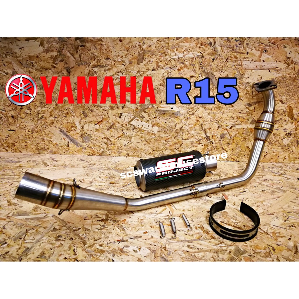 Yamaha R15 / MT15 / R15M Full System Exhaust Stainless Steel Power Boom ...