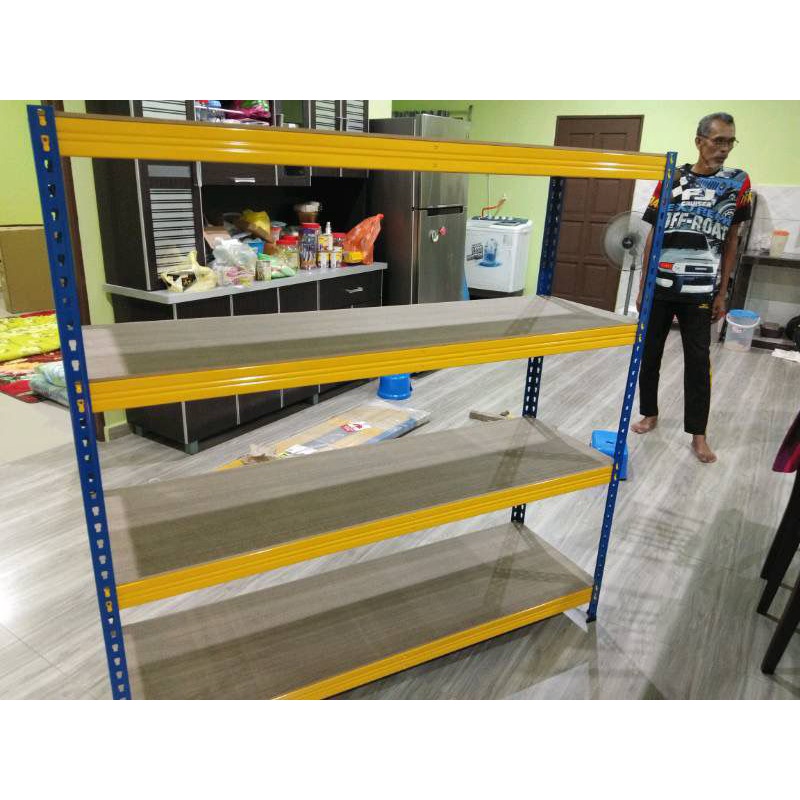 HEAVY DUTY RACK 250KGS / PERLEVEL 💛💙YELLOW BLUE💛💙 BOLTLESS RACK ...
