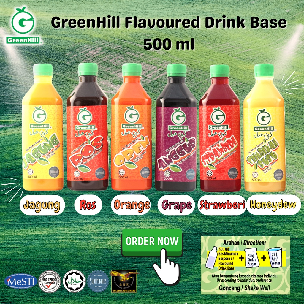 GreenHill ® Flavoured Drink Base (500 ml) | Shopee Malaysia