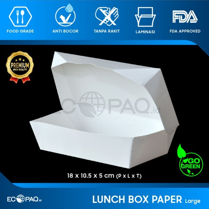 Lunch Box Paper Large Paper Food Box Packaging - L (50 Pcs) | Shopee ...