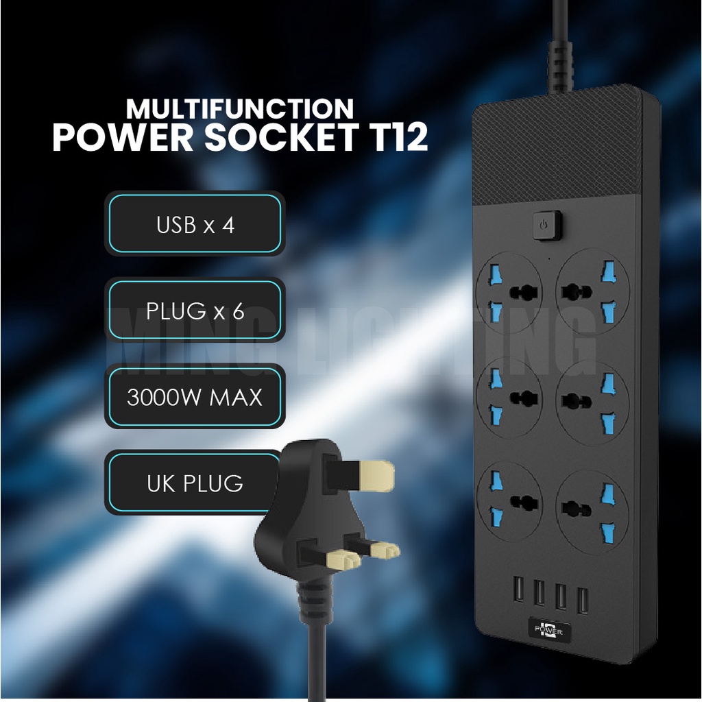 [SIRIM] 2M 5M Extension Socket Trailing Soket T09 T14 Multiple USB ...