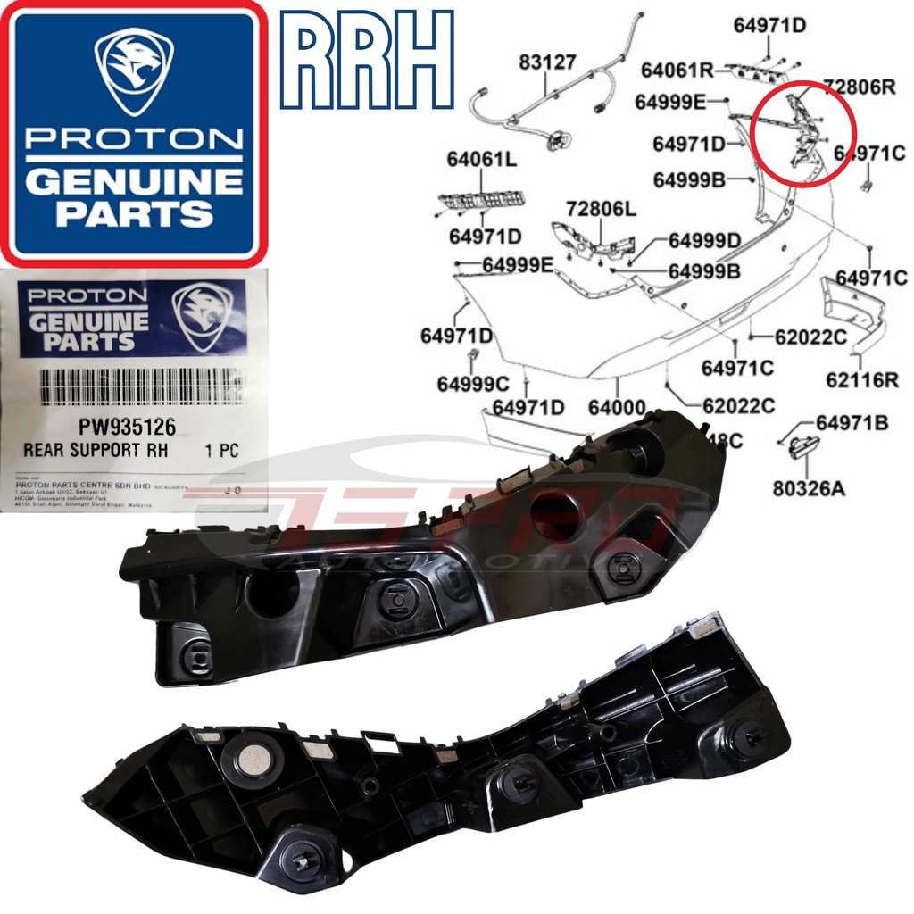Proton New Saga VVT Genuine Front Rear Depan Belakang Bumper Bracket ...