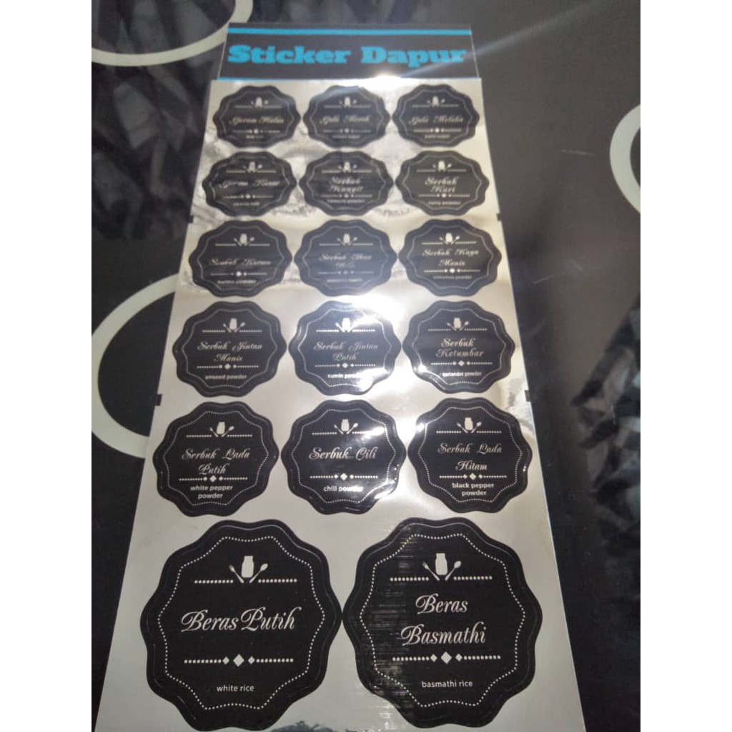 STICKER LABEL DAPUR/ LABEL REMPAH / LABEL PES / STIKER DAPUR/ Kitchen ...