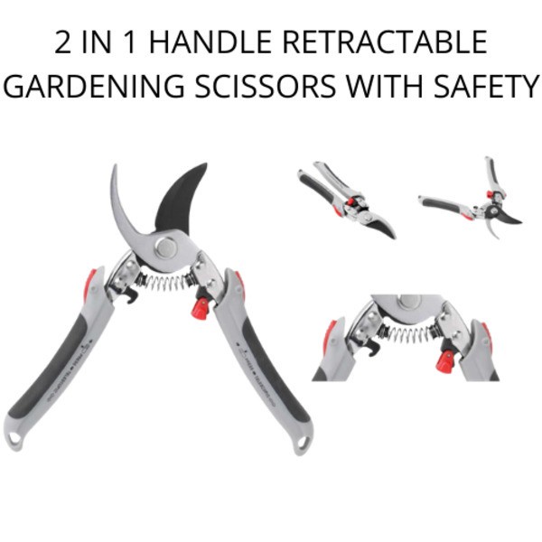 [ Local Ready Stock ] 2-in-1 Handle Retractable Gardening Scissors ...
