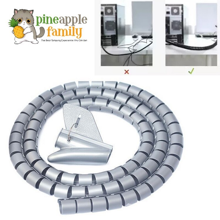 5Meter Cable Holder Organizer 25mm Diameter Flexible Spiral Tube Cable ...