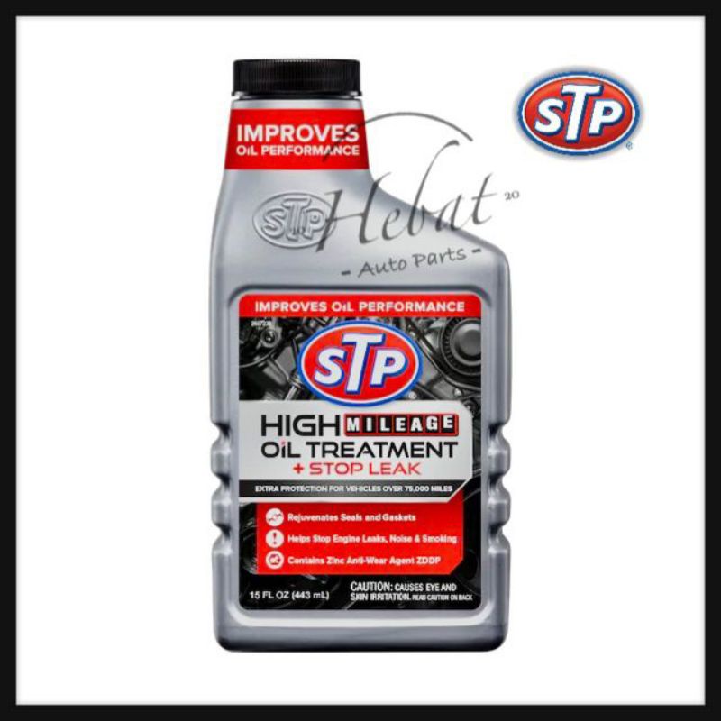 STP High Mileage Engine Oil Treatment + Stop Leak ( 443ML ) | Shopee ...