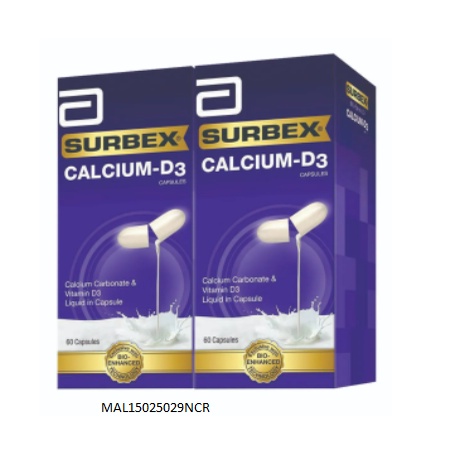 SURBEX Calcium-D3 500 IU 60'S | Shopee Malaysia
