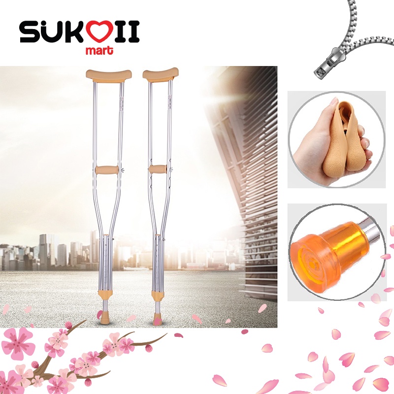SKOI 1 Pair Aluminum Alloy Medical Armpit Crutches | Shopee Malaysia