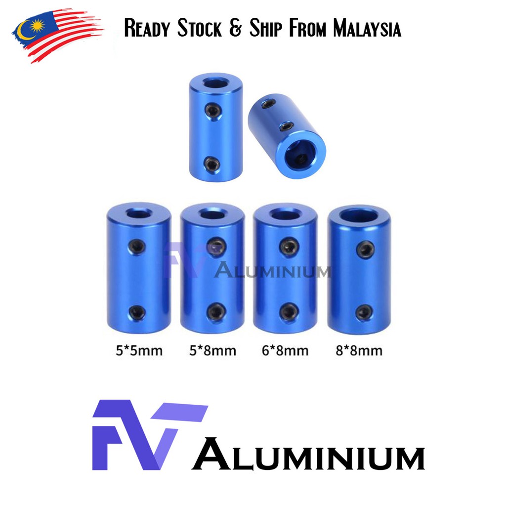 Aluminum Alloy Blue Coupling Bore 5mm 6mm 8mm Shaft Coupler 3D Printer ...