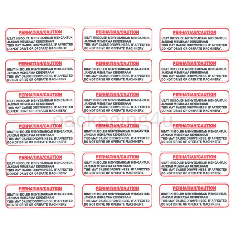 1000 pieces Caution/ Drowsiness Medical Label / Sticker | Shopee Malaysia