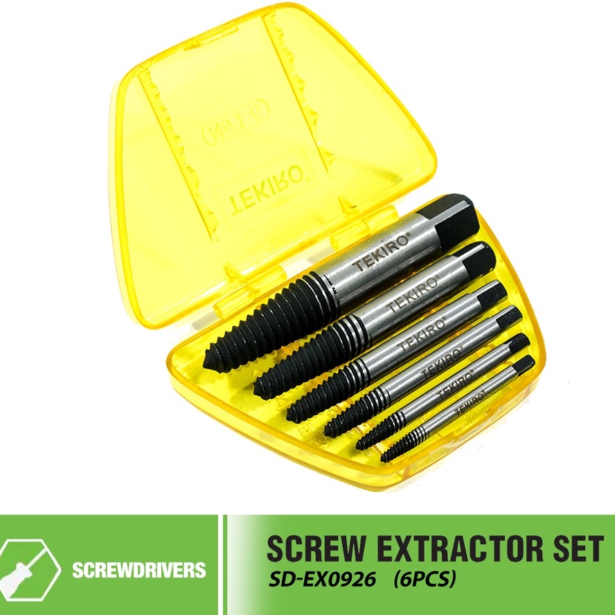 6 Pcs Screw Extractor Set 6 Pcs Tap Balik remove damaged screw heads ...