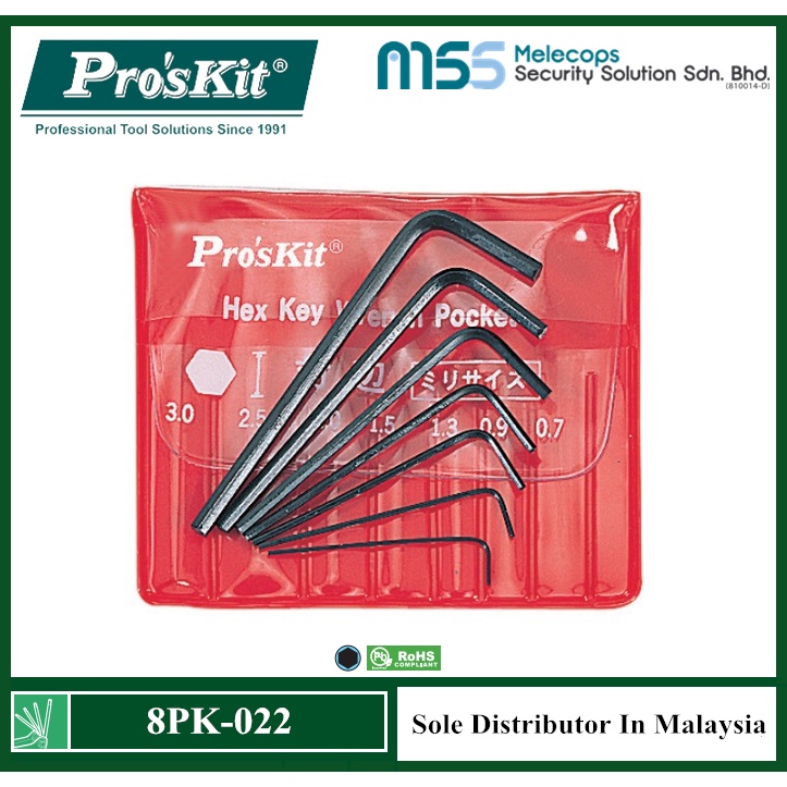 Pro'skit 8PK-022 7pcs Miniature L Shaped Hex Key Set (Metric) | Shopee ...