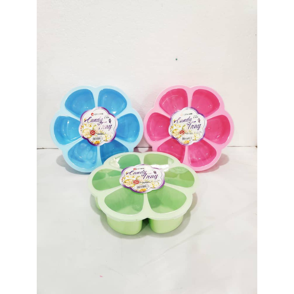 Elianware (1650ml) 6 Compartments Flower Shape Candy Snacks Tray Bekas Kuih Raya BPA Free ...
