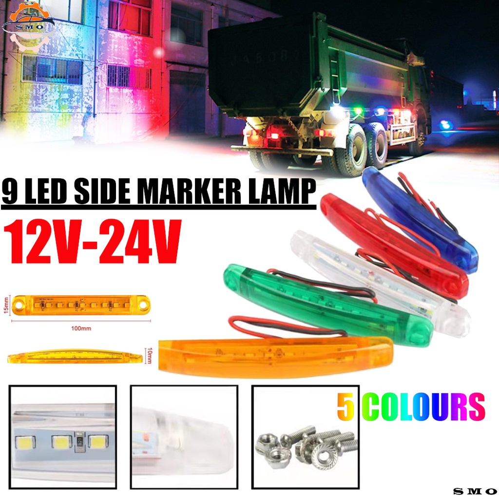 12-24V Side Marker Led 9 Led Car Lorry Van Truck Side Warning Signal ...