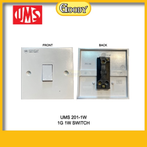 UMS 10AMP 1 GANG 1 WAY SWITCH - 201-1W ( 1pc ) | Shopee Malaysia