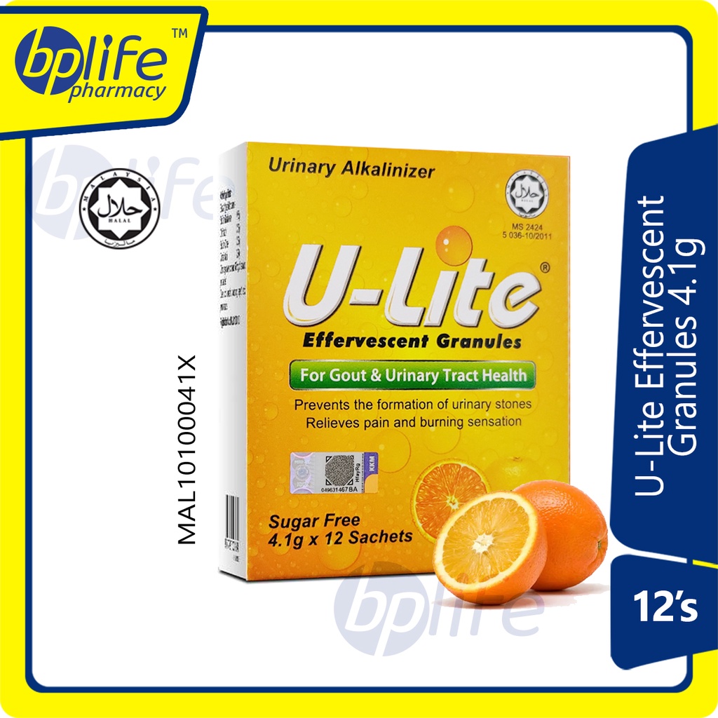 U-Lite Effervescent Granules For Gout & Urinary Tract Health 4.1g x 12 ...