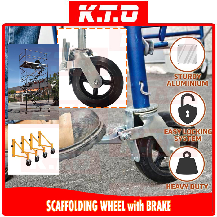 [8INCH, 6INCH] 360° ROTATE TYRE SCAFFOLDING RUBBER WHEELS with FOOT ...
