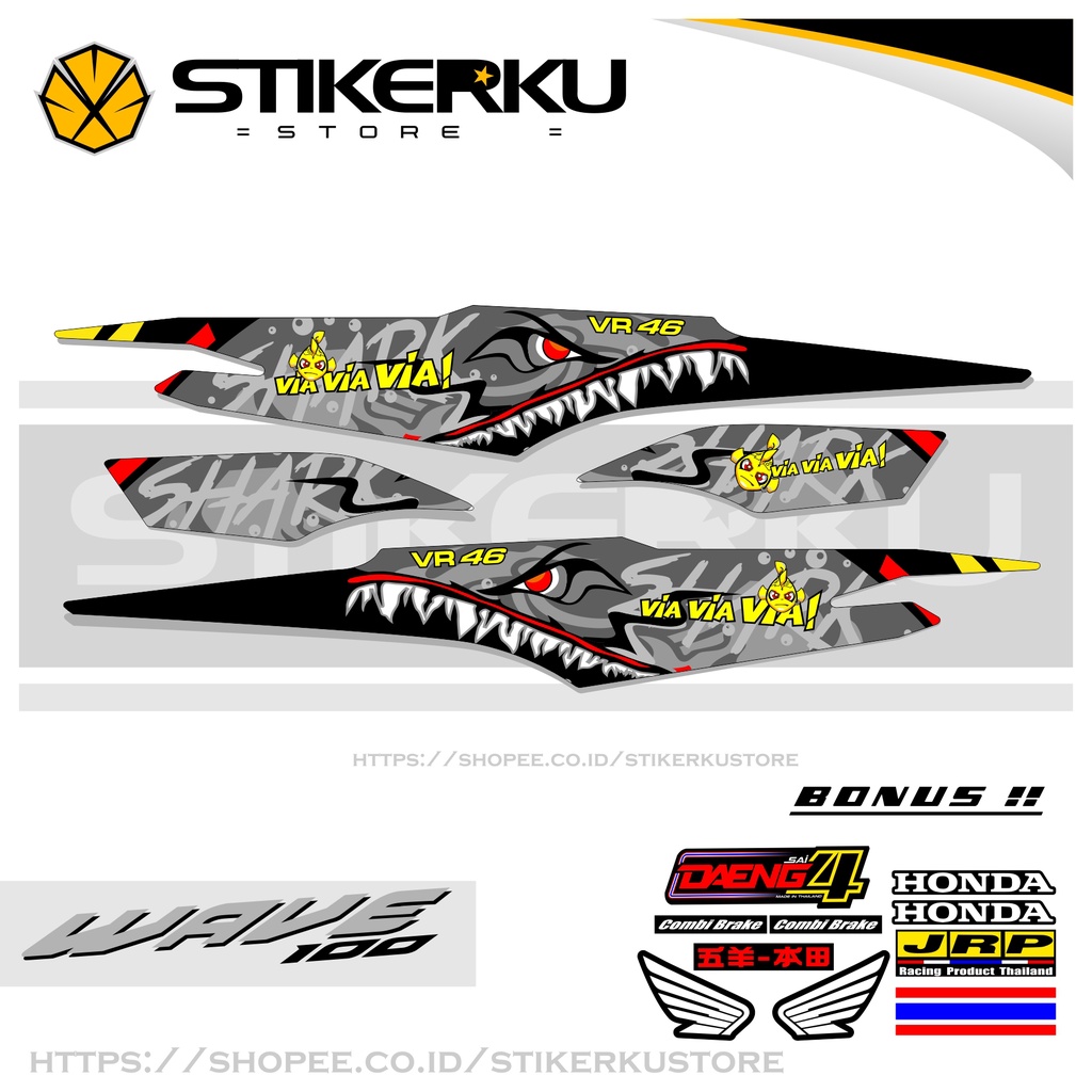 STRIPING SUPRA FIT NEW/ STOCK DECAL WAVE 100 S STICKER/ STICKER WAVE ...
