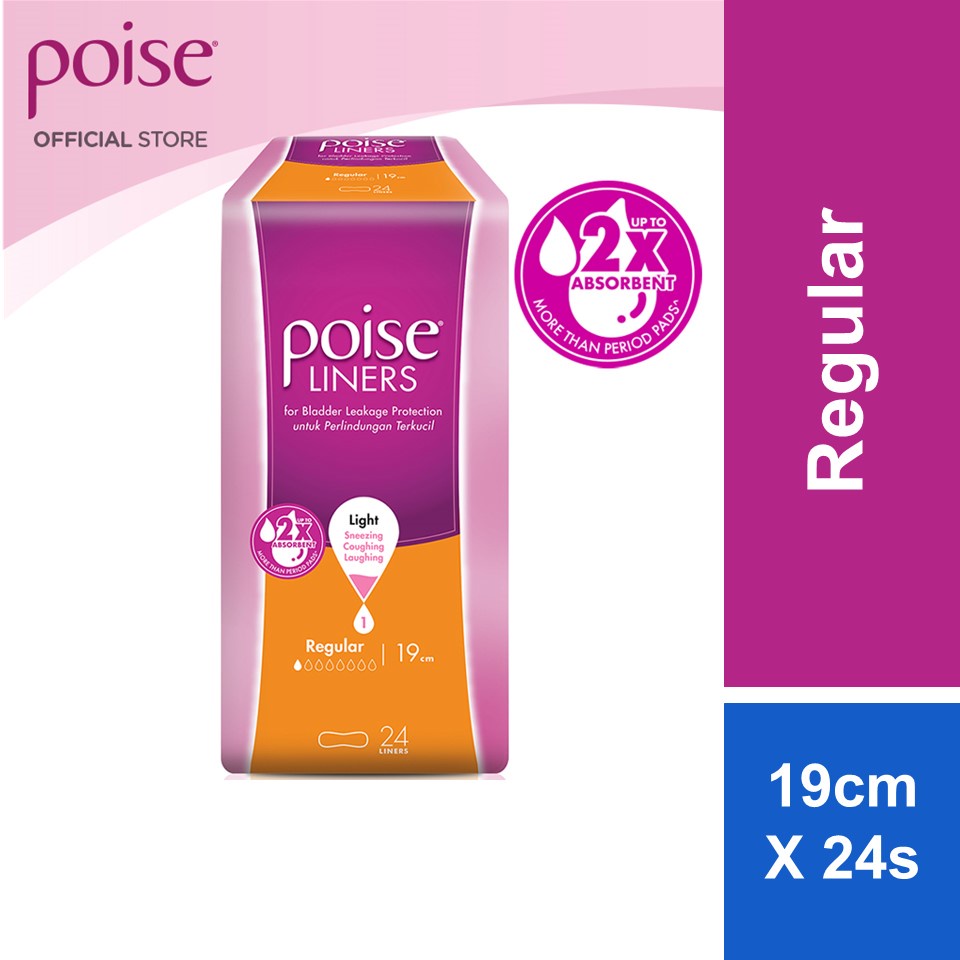 Poise Liners Regular Incontinence / Adult Diapers 19cm 12s x 2 | Shopee ...