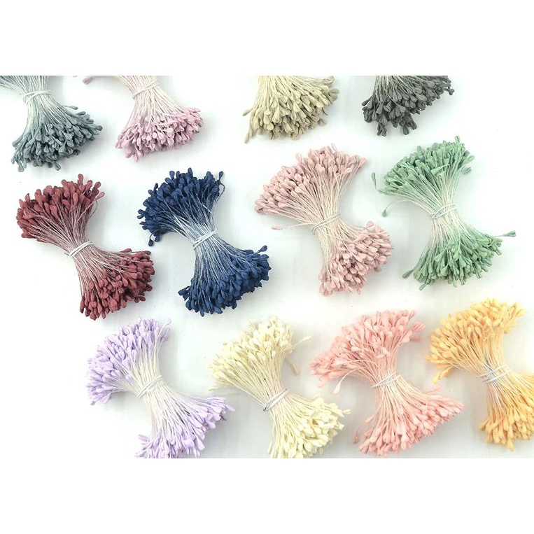 50pcs 3mm-5mm Mini Stamen Matte Handmade Artificial Flowers For Wedding ...