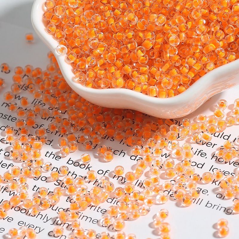 (Ready Stock) 2mm - 4mm Orange Yellow Color-Inside Crystal Translucent ...