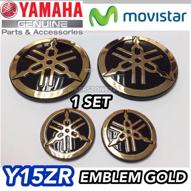 Yamaha Y15ZR / Y15 Movistar Gold Emblem / Logo Full 4pc/set | Shopee ...