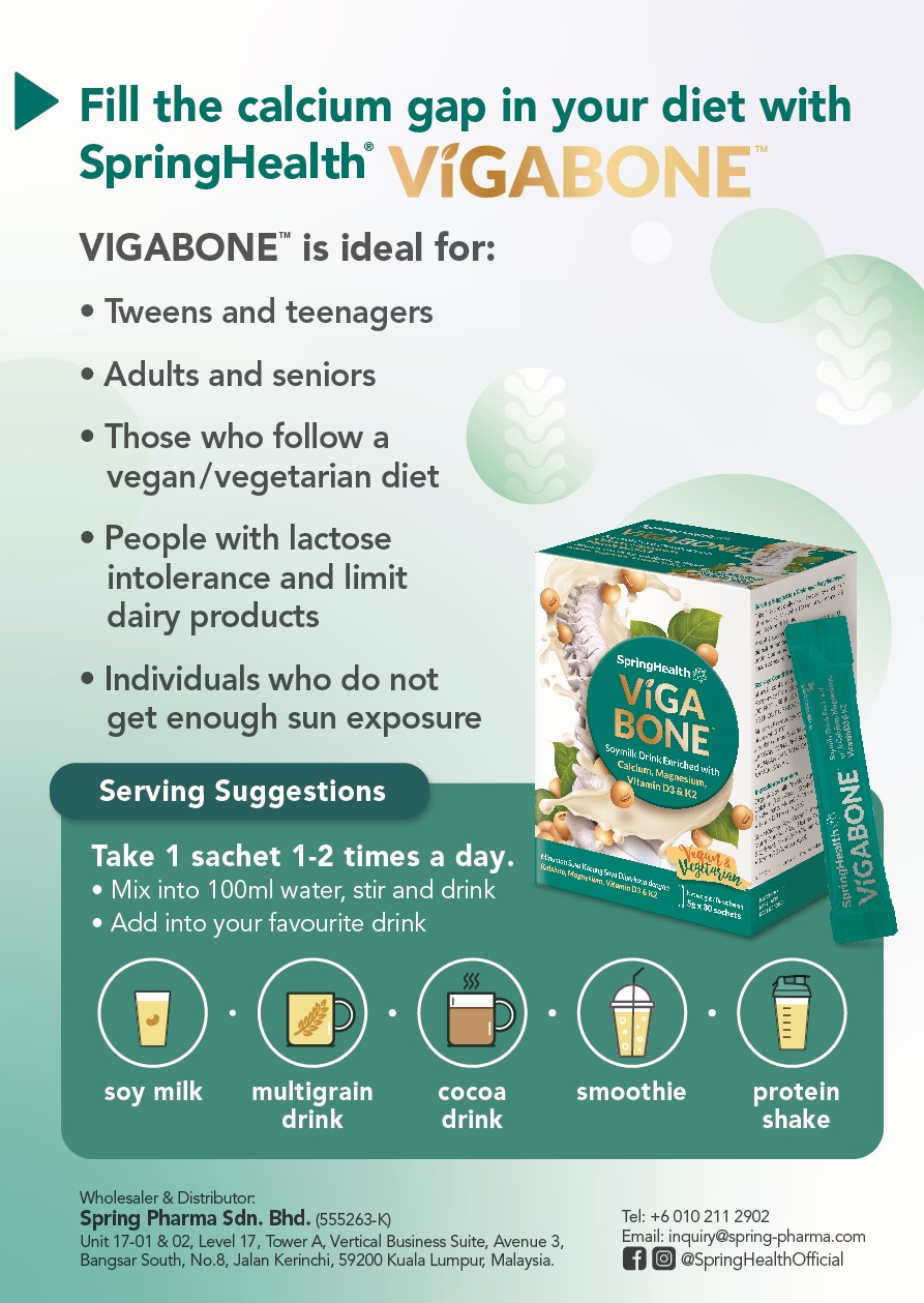 SpringHealth VIGABONE® SoyMilk Drink Enriched with Vitamin D3, K2 ...