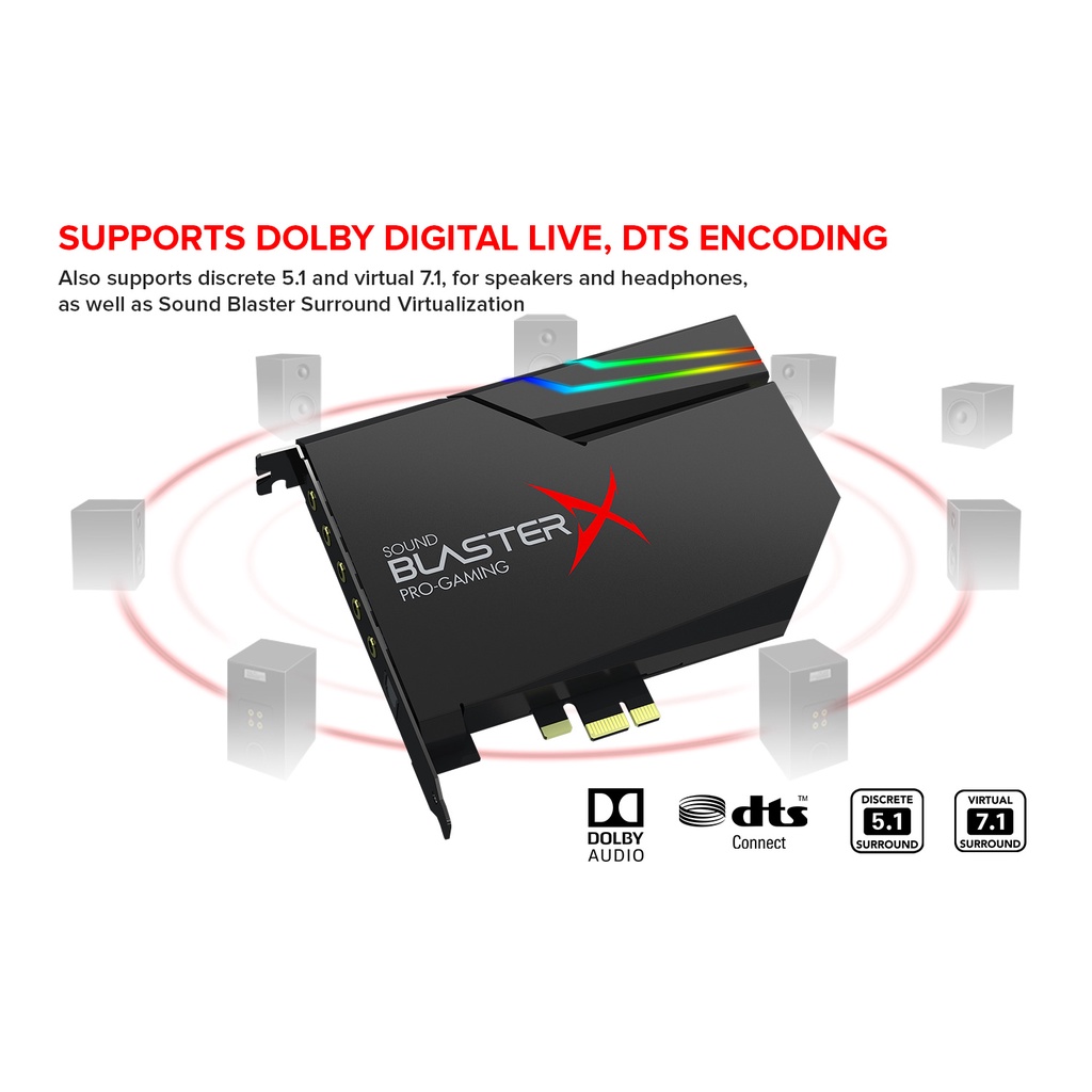 Creative Sound BlasterX AE-5 Plus PCIe Hi-Res Sound Card & DAC 32-bit ...