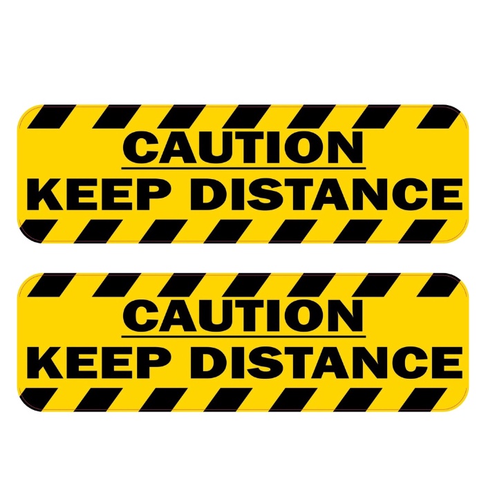 10inx3in Caution Keep Distance Safety Sign Vinyl Sticker Car Truck ...