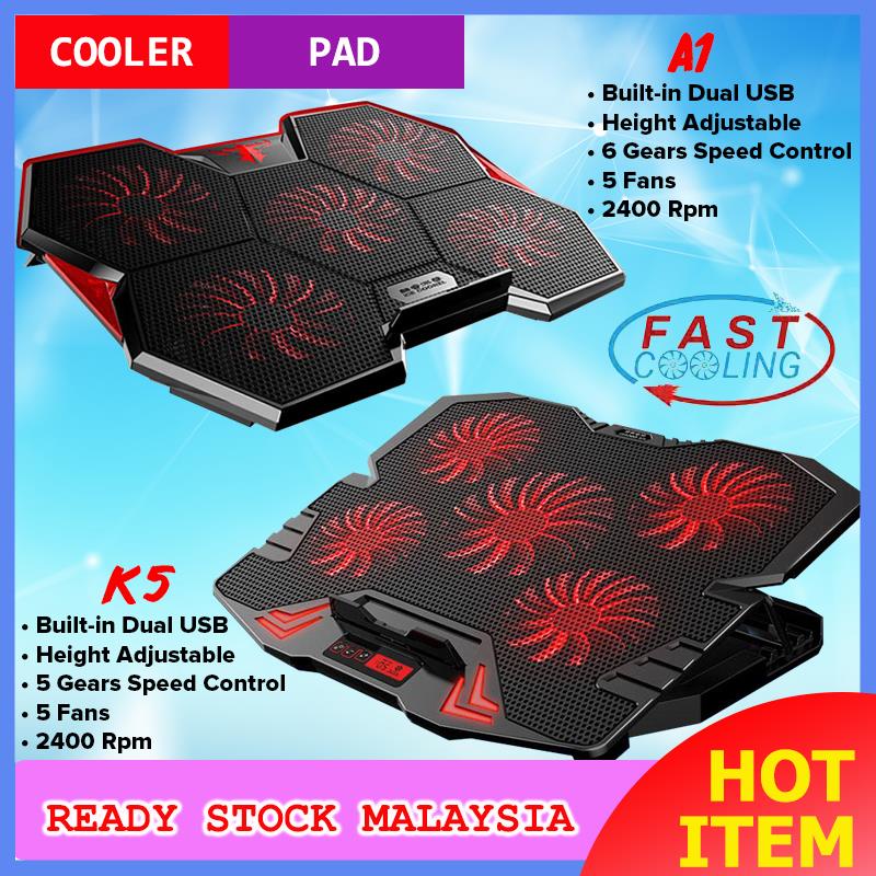 ICE COOREL A1/K3/K5 Ice Cooling Technology Lighting Cooler Pad 5 Fans ...