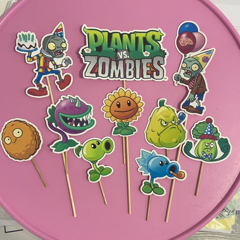 PLANTS VS ZOMBIES Cake Topper Birthday Theme Party Decorations ...
