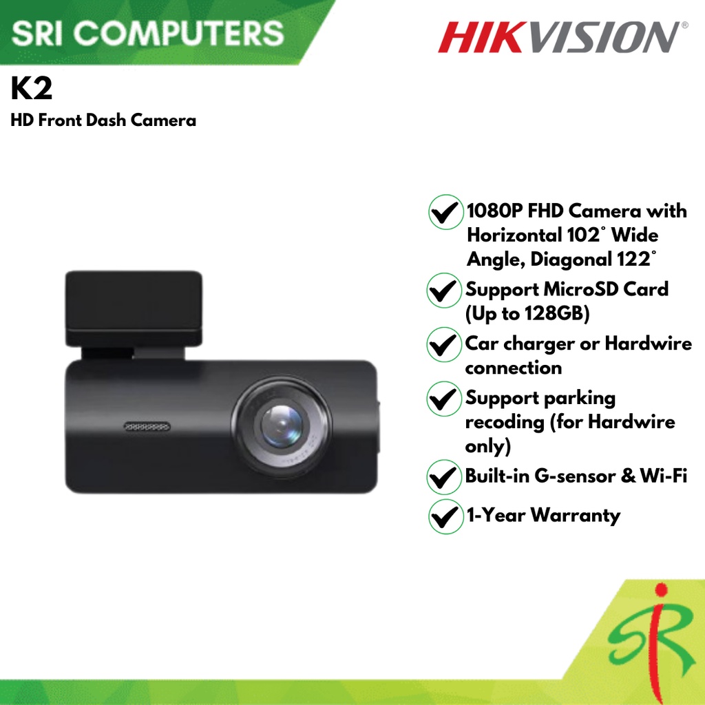 Hikvision K2 HD Dash Camera (1-YEAR WARRANTY) | Shopee Malaysia