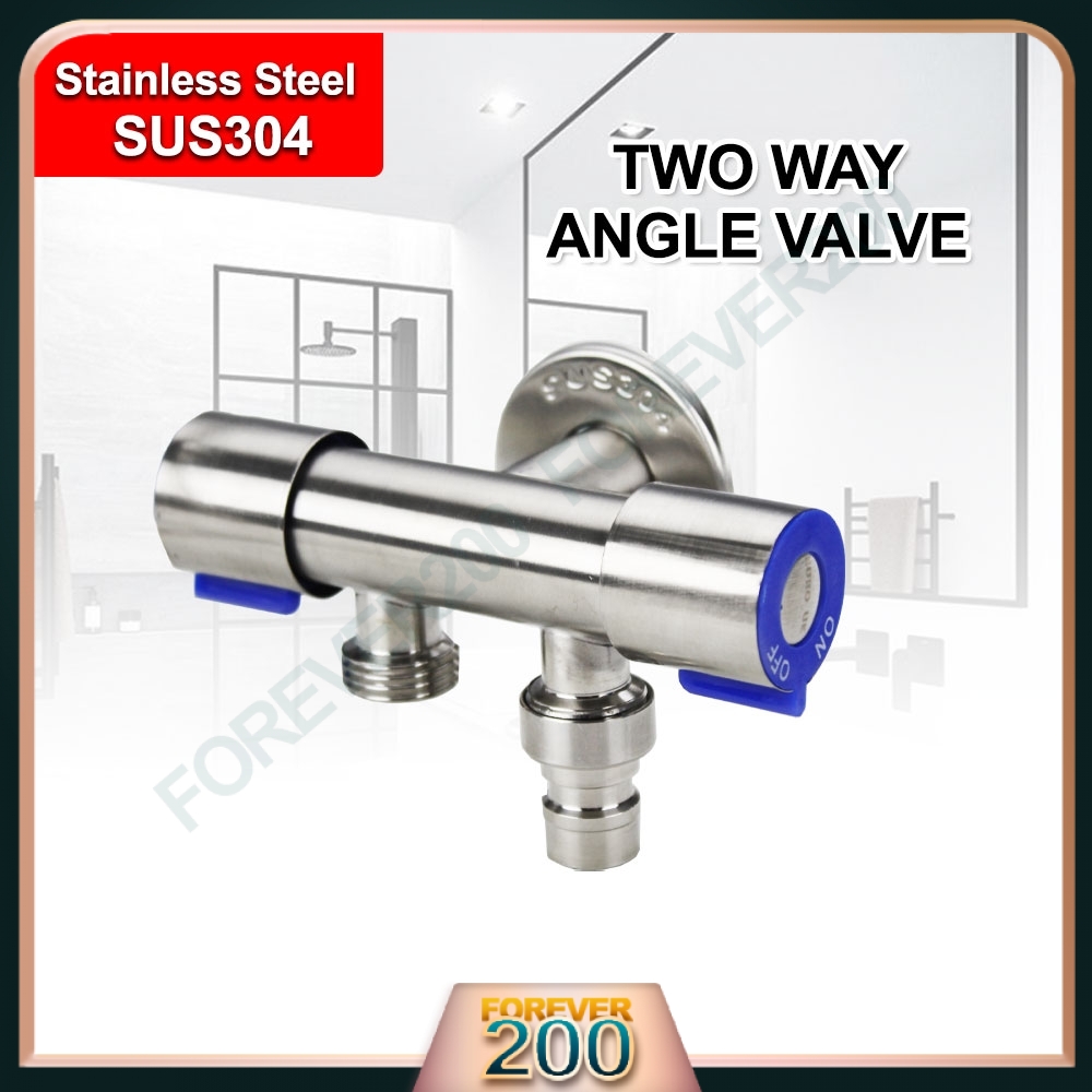 Two Ways Angle Valve Two 304 Stainless Steel with One In Two Out Double ...