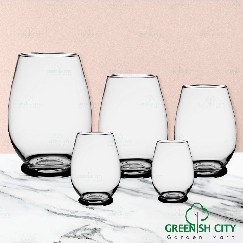 GNC - Round Tall Glass Pot Pasu Kaca Bulat Tinggi Transparent 1 ...