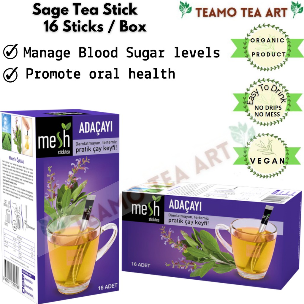 🍃TEAMO TEA ART🍃 MESH Stick Tea Sage Tea / 懒人茶棒 鼠尾草茶 Tea Stick ...