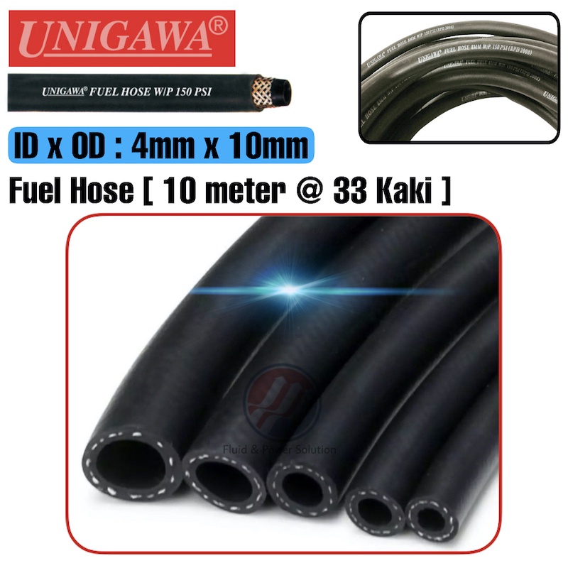 Unigawa Fuel Hose 4mm x 10mm [10 meter] 10Bar (150 psi),Oil Hose,Petrol Hose,Diesel Hose,Hose ...