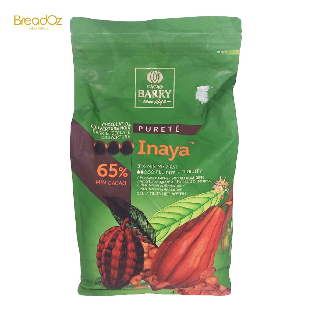 Cacao Barry, Inaya Dark Chocolate Couverture, 65% Cocoa (1kg,500g,250g ...