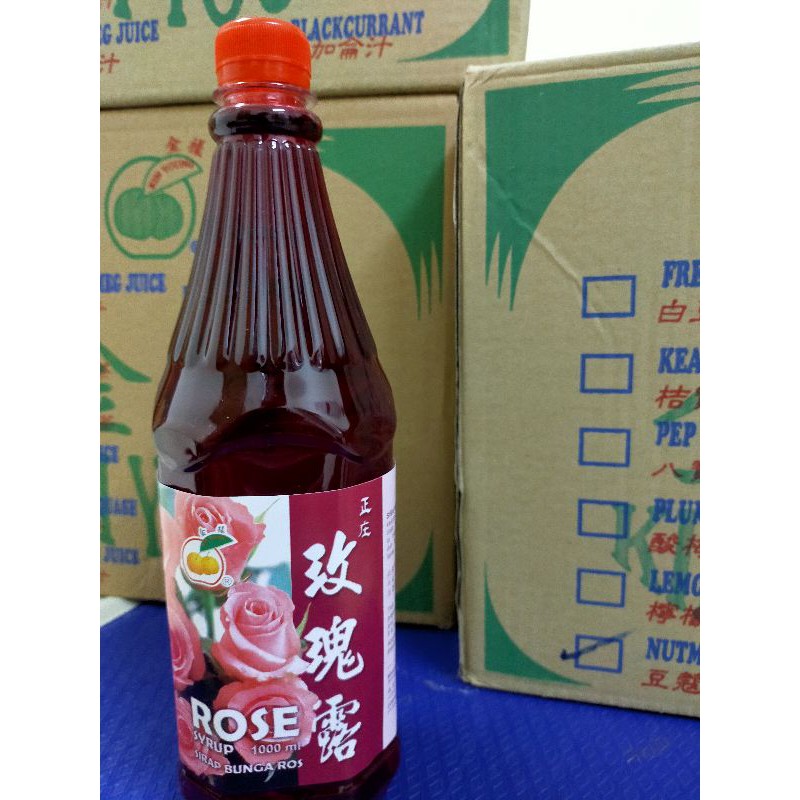 ROSE SYRUP 正庄玫瑰露 (1Litre) Sirap Bunga Ros / Drinks | Shopee Malaysia